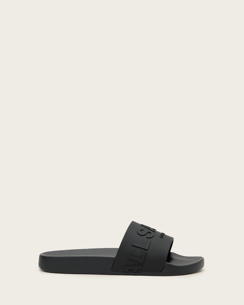 Biggy Slip On Logo Sliders Black | ALLSAINTS